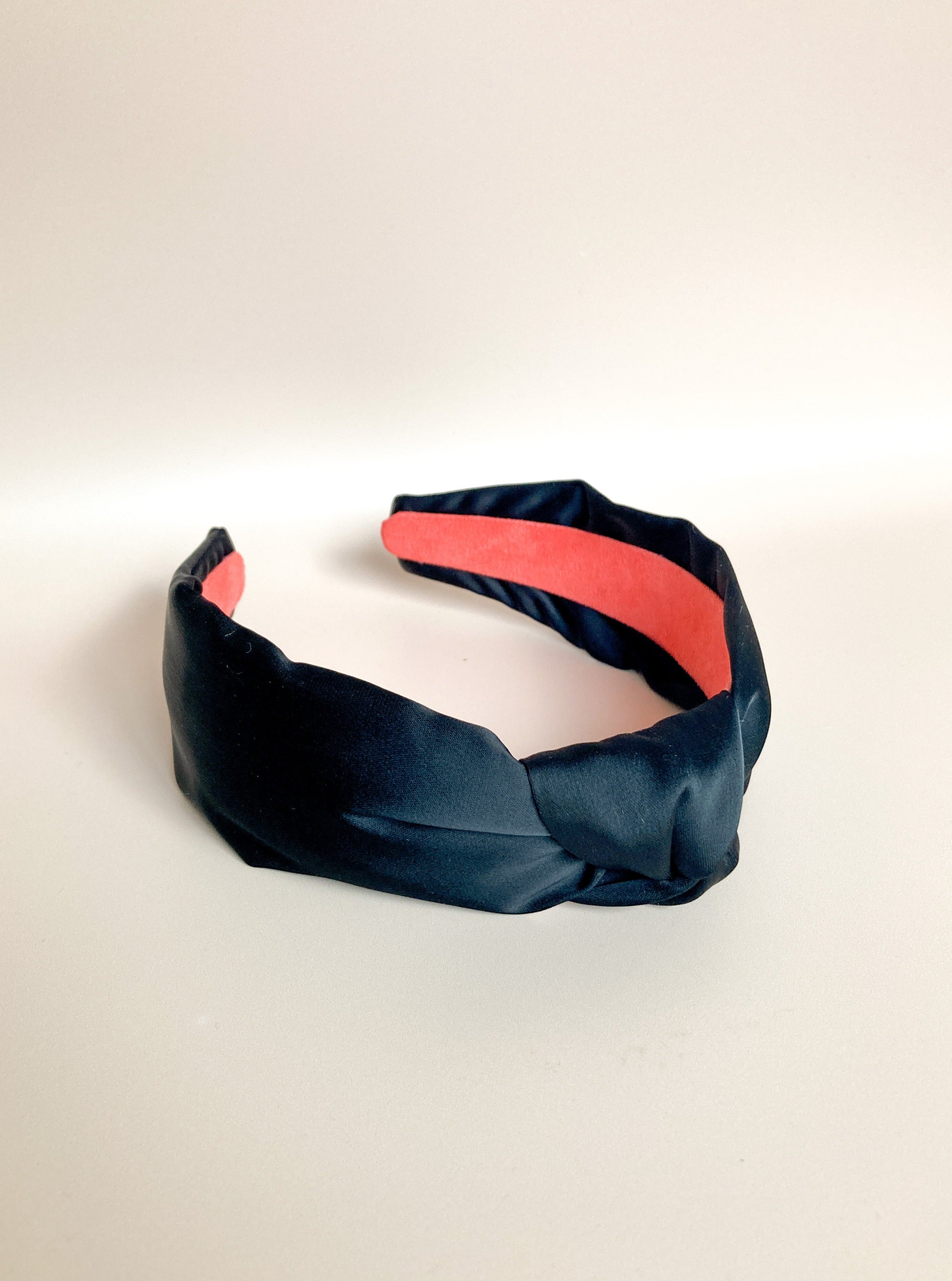 The Knot Headband - Black Satin – Hannah Walker